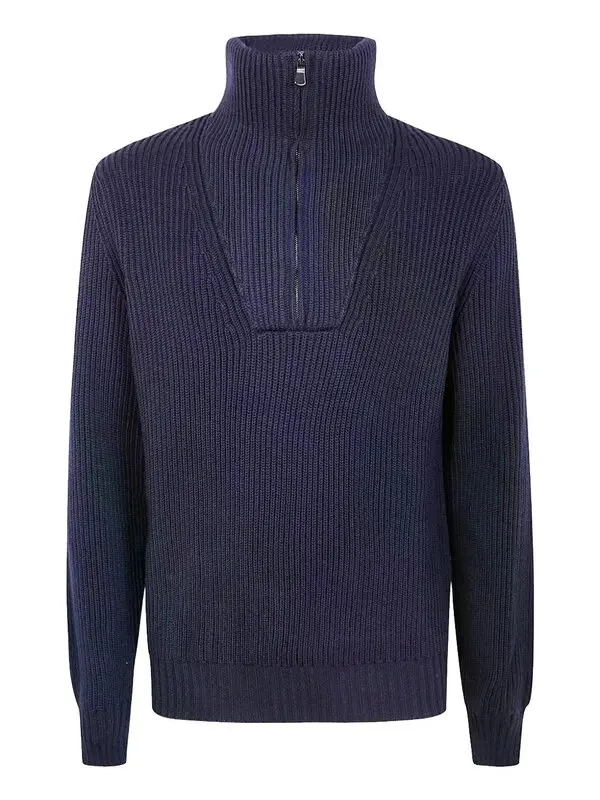 FILIPPO DE LAURENTIIS High-neck Wool Sweater - Blue