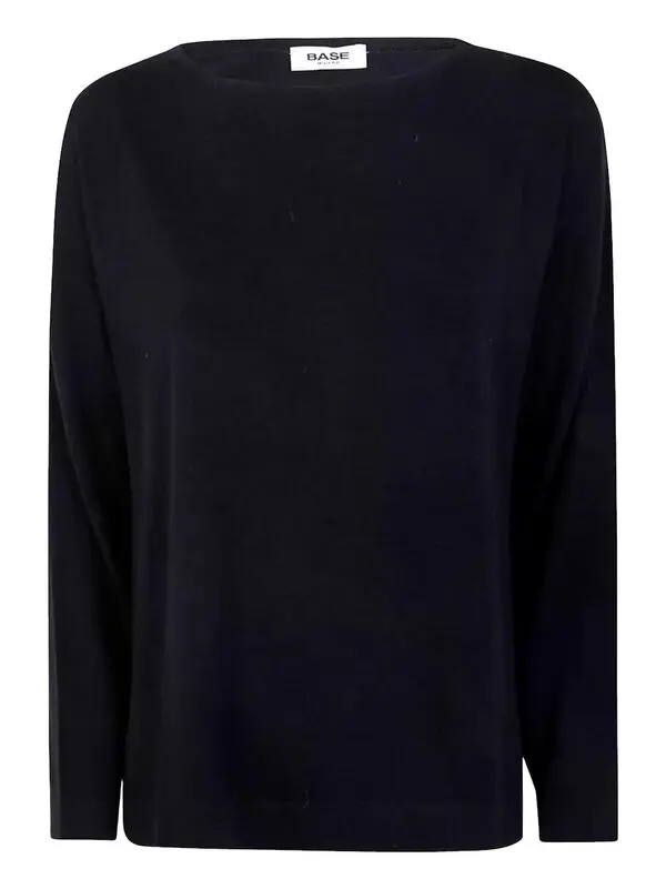 BASE Boat-neck Wool Sweater - Black