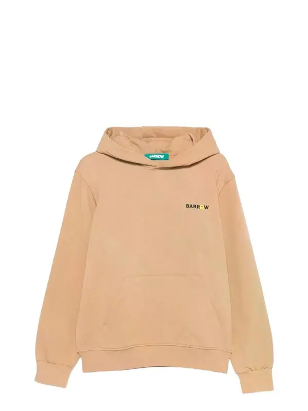 BARROW Logo-print Hoodie - Brown