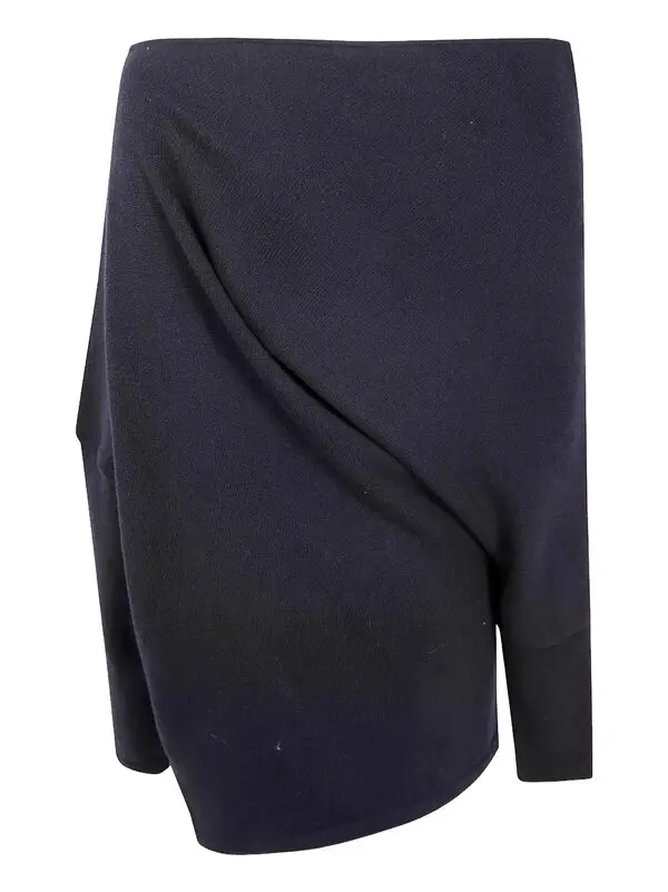 GIANLUCA CAPANNOLO Off-shoulder Wool Sweater - Black