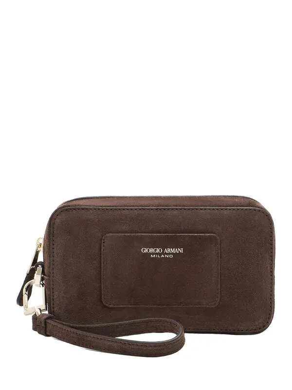 Giorgio Armani Suede Beauty Case - Brown