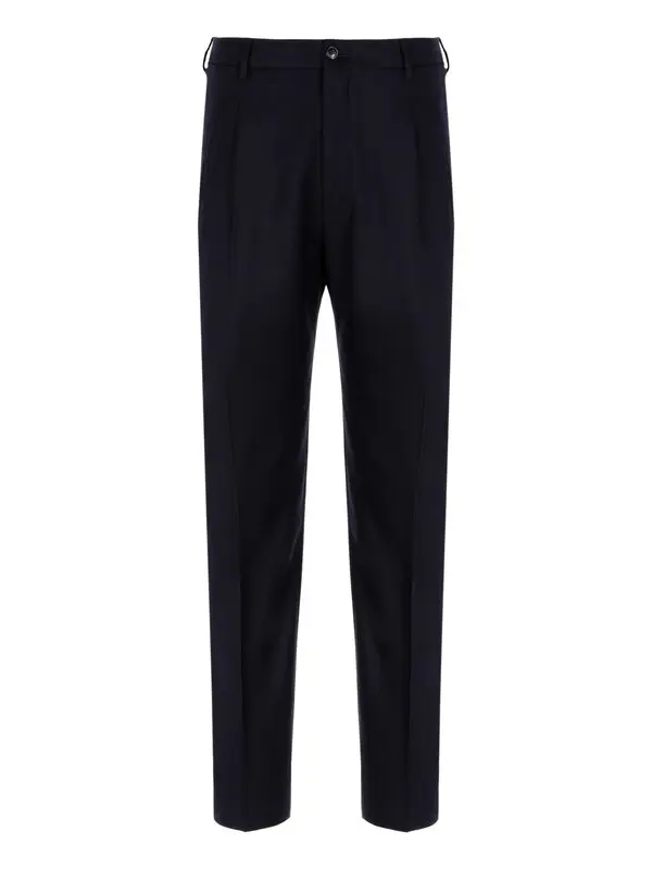 Giorgio Armani Virgin Wool And Cashmere Slim-fit Trousers - Navy Blue