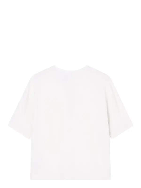 Giorgio Armani Triple Silk Georgette Crew-neck Blouse - White