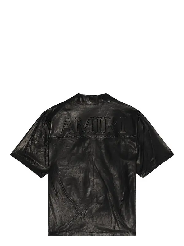 Amiri Lightweight Leather Camp Shirt - Black