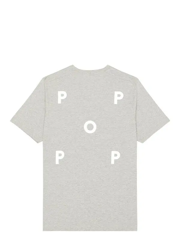 POP TRADING COMPANY Reflective Logo T-shirt In Grey - Grey Heather