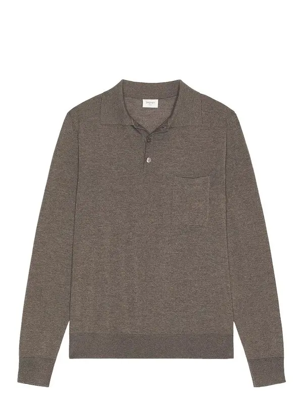 Saint Laurent Polo In Grey - Taupe Chine