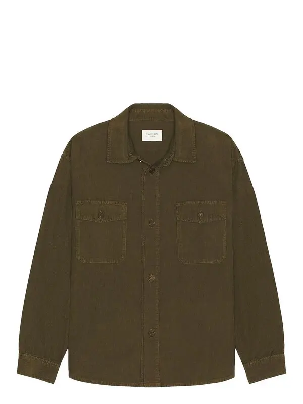 Saint Laurent Shirt In Olive - Hunting Kaki