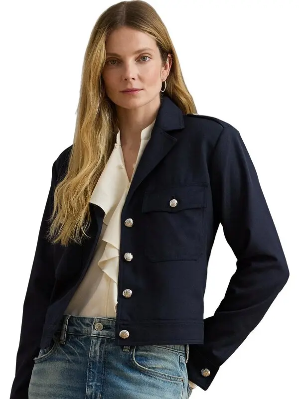 Ralph Lauren Cropped Wool-blend Twill Jacket - Lauren Navy