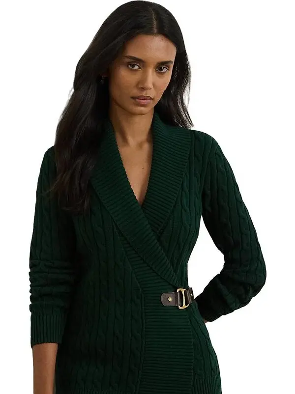 Ralph Lauren Buckle-trim Cotton Sweater - Deep Pine