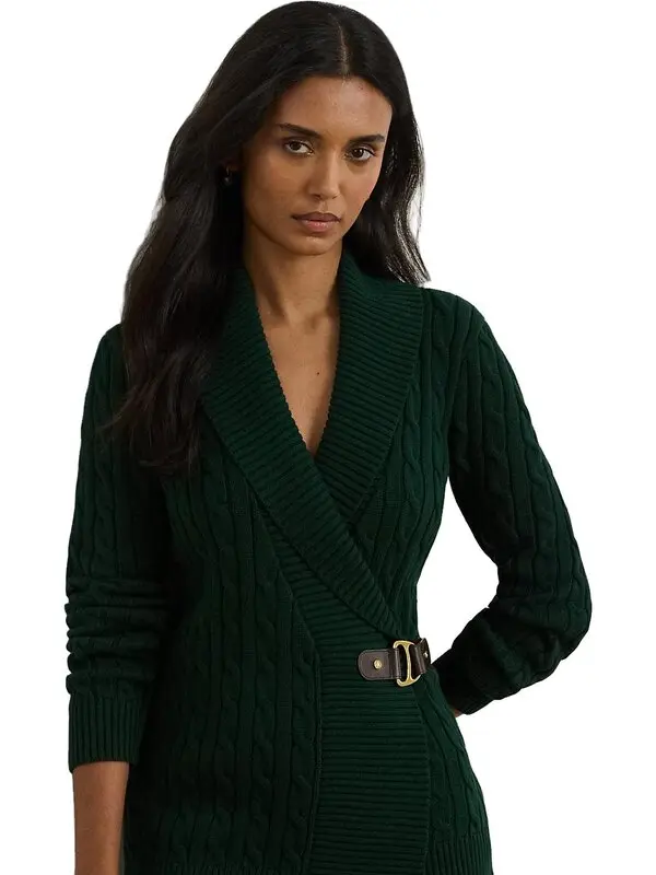 Ralph Lauren Buckle-trim Cotton Sweater - Deep Pine