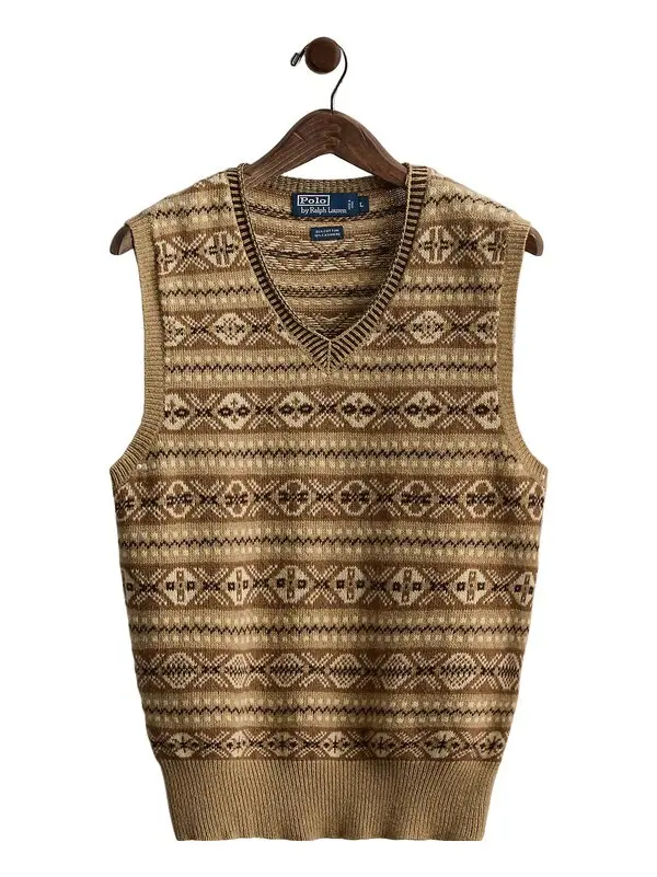 Ralph Lauren Patterned Knit Vest - Brown