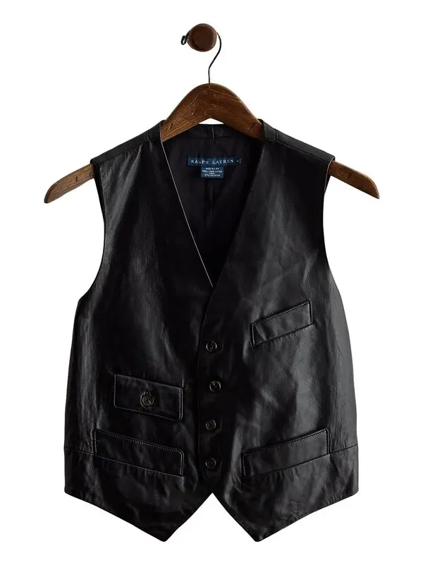 Ralph Lauren Leather Vest - Black