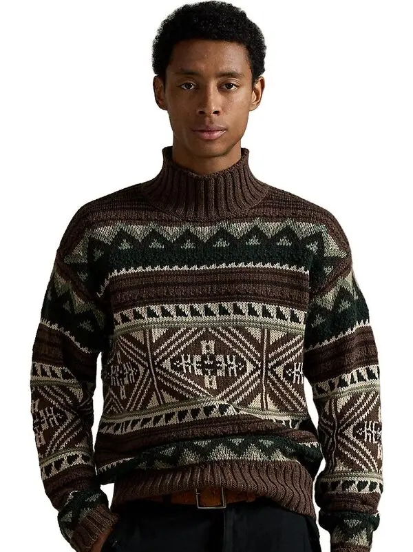 Ralph Lauren Geometric Cotton-blend Sweater - Brown Combo