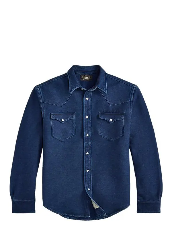 Ralph Lauren Slim Fit Chamois Western Shirt - Indigo