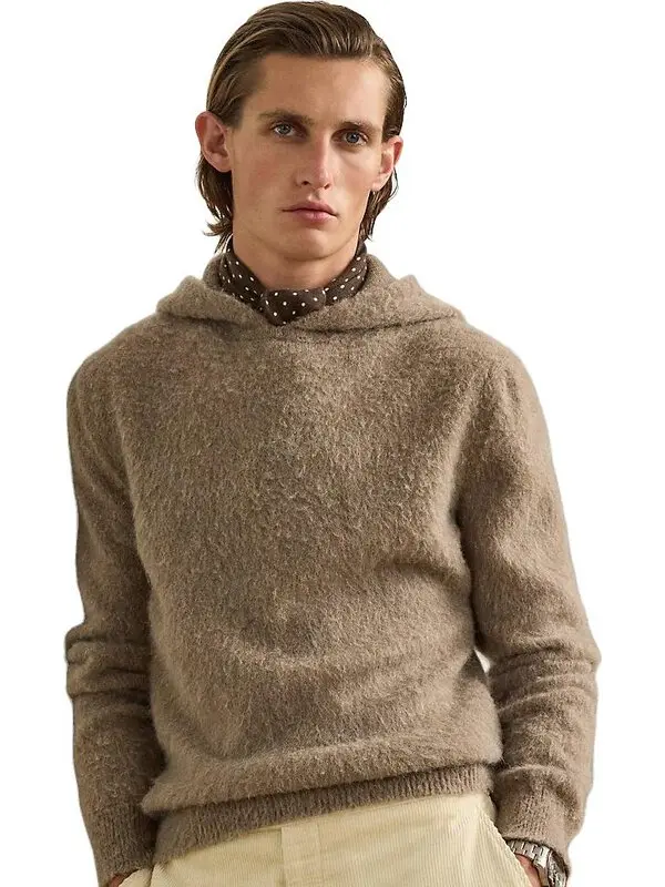 Ralph Lauren Cashmere And Wool Hooded Sweater - Taupe Melange