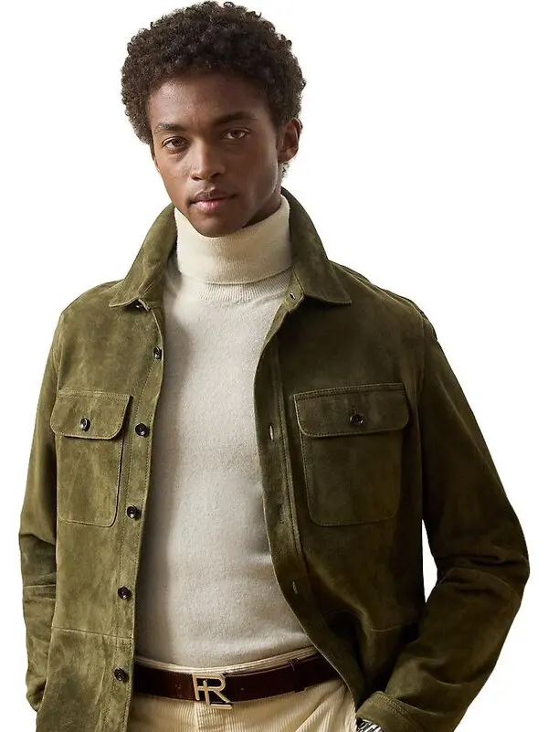 Ralph Lauren Calloway Suede Shirt Jacket - Black