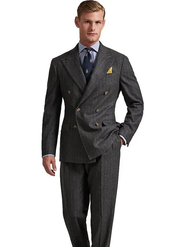 Ralph Lauren Polo Tailored Fit Pinstripe Wool Suit - Navy/grey