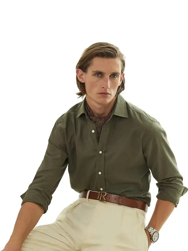Ralph Lauren Glen Check Twill Shirt - Loden Moss