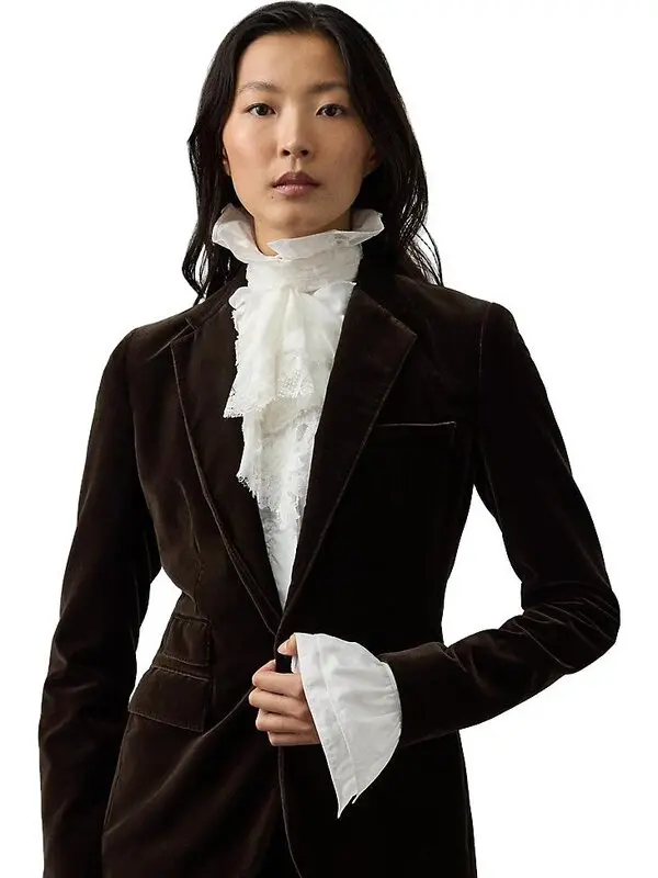 Ralph Lauren Parker Stretch Velvet Jacket - Dark Brown