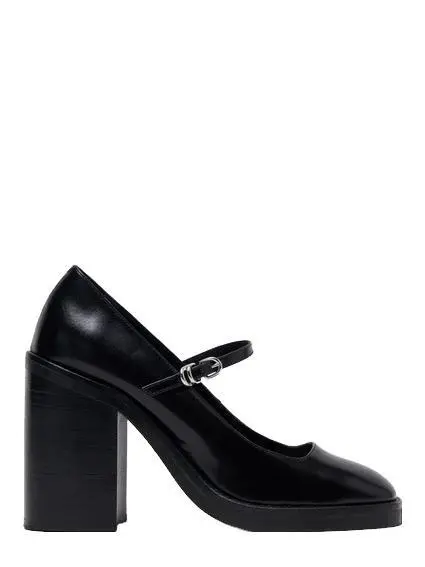Maje Leather Mary Janes - Black