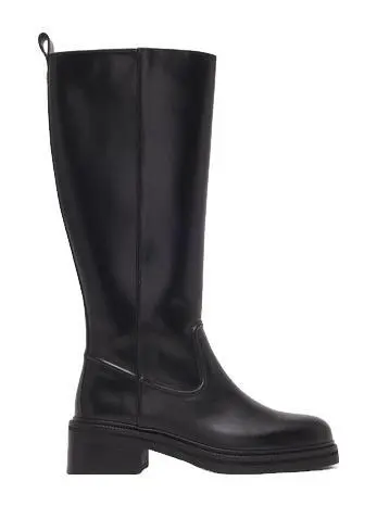 Maje Leather Riding Boots - Black