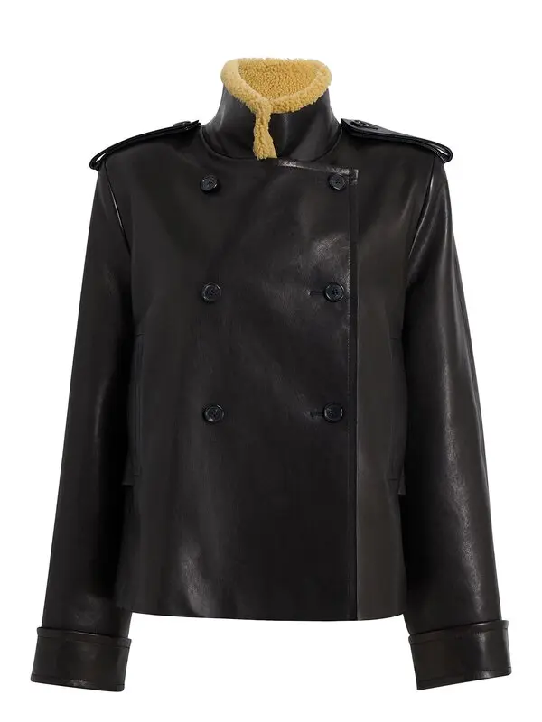 Khaite Dean Leather Jacket With Shearling - Black