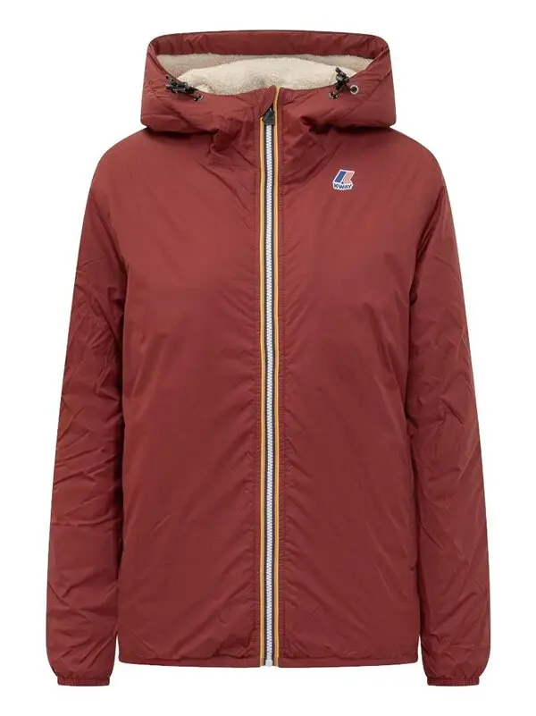 K-WAY Hooded Jacket With Sherpa Interior - Red