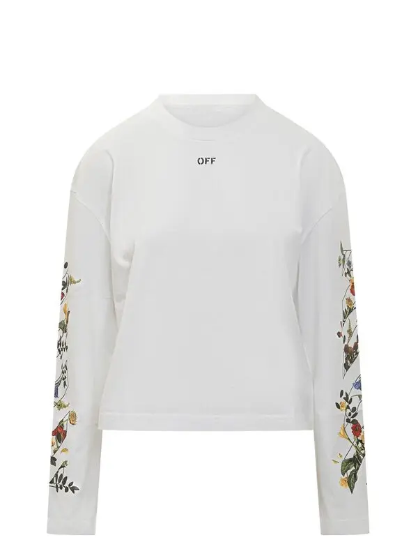 Off-White Long Sleeve T-shirt With Print - White