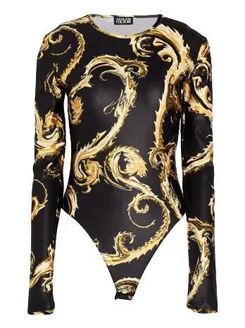 Versace Bodysuit In Signature Print - Black