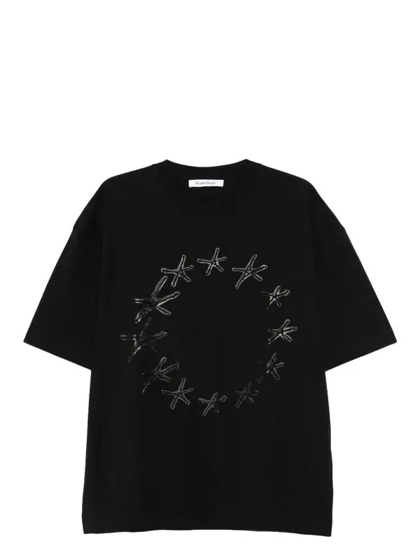 ÉTUDES STUDIO Starfish-print Cotton T-shirt - Black