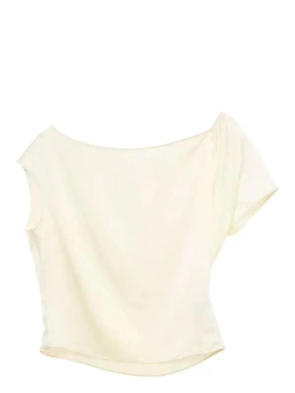 YANGKEHAN Draped One-shoulder Top - White