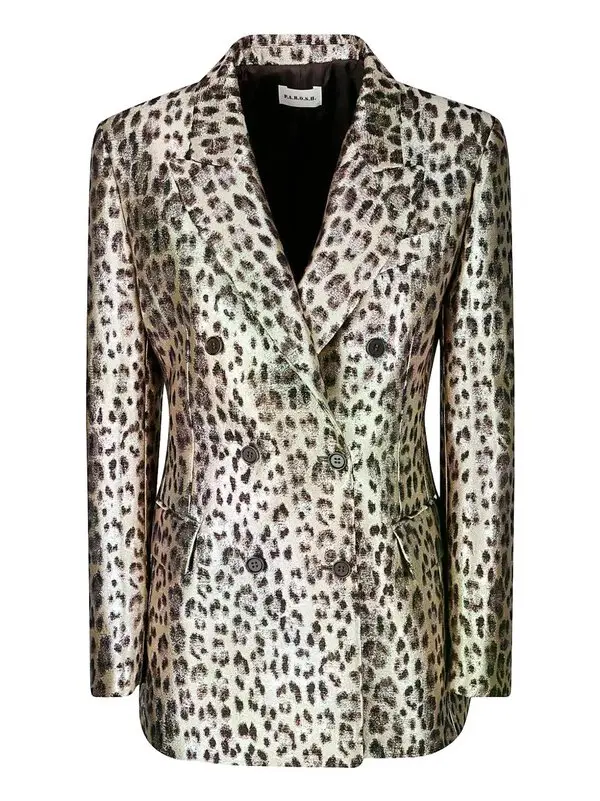 P.a.r.o.s.h Leopard-print Double-breasted Blazer - Neutrals