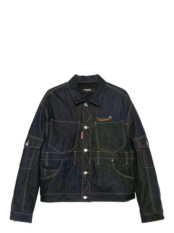 Dsquared2 Panelled Denim Multi-pocket Jacket - Blue