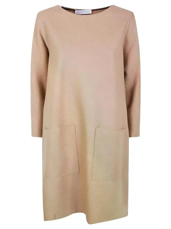 Harris Wharf London Patch-pocket Wool Midi Dress - Neutrals