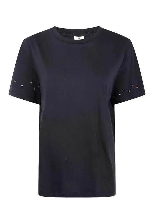 Paul Smith Embroidered-sleeve Cotton T-shirt - Black