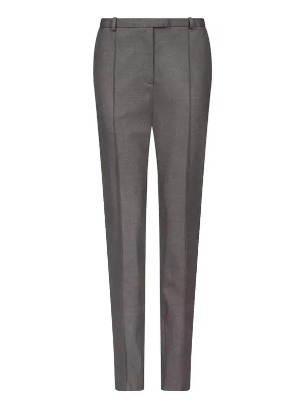 Loulou De Saison Malka Pleat-front Fitted Trousers - Grey