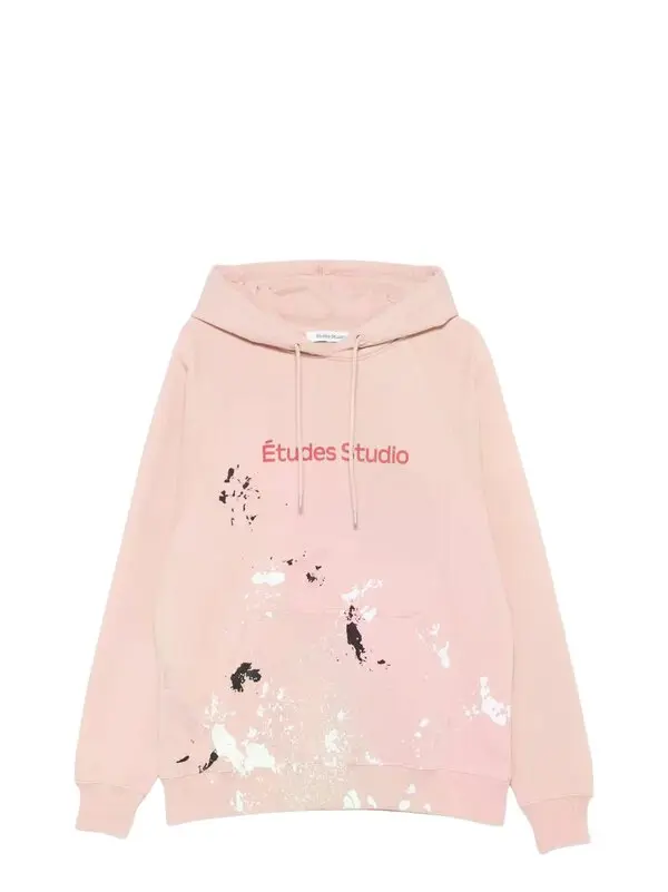 ÉTUDES STUDIO Paint-splatter Logo Hoodie - Pink