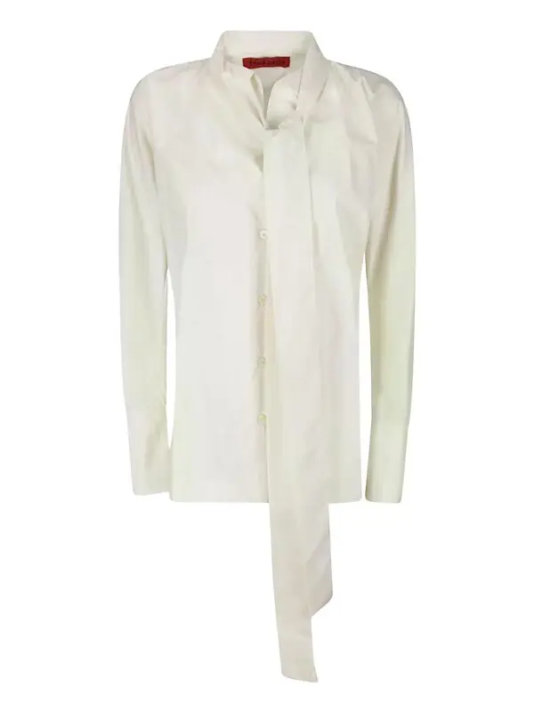 THELATEST Tie-neck Cotton Shirt - White