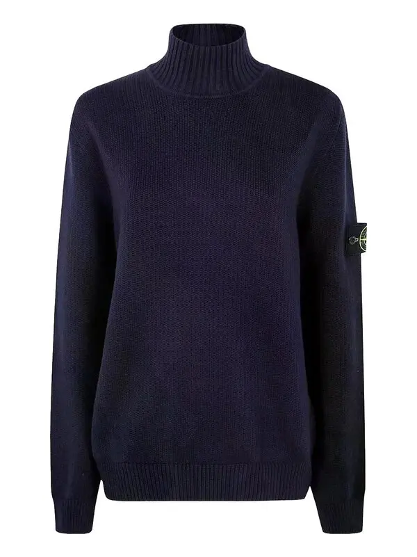 Stone Island High-neck Logo-patch Sweater - V0020