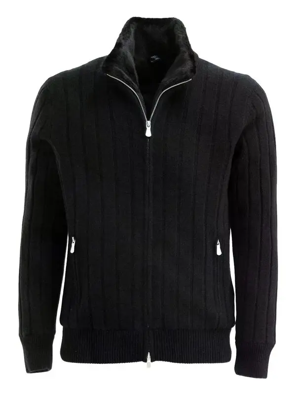 BARBA NAPOLI Ribbed Jacket - Black