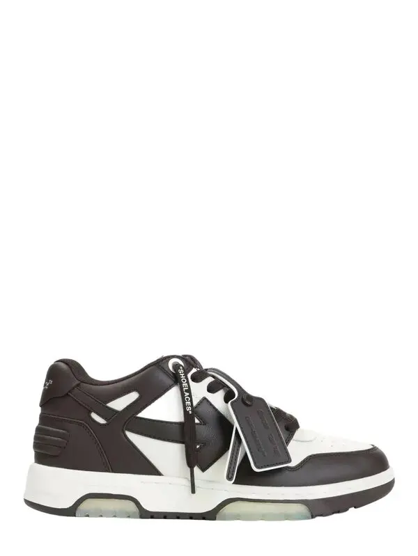 Off-White Out Of Office Arrow-patch Leather Sneakers - Brown