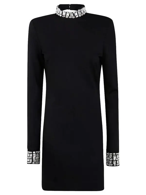 BLUGIRL Rhinestone-embellished High-neck Dress - Black