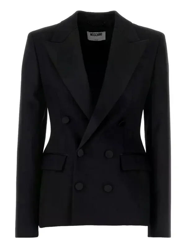 Moschino Double-breasted Wool Blazer - Black