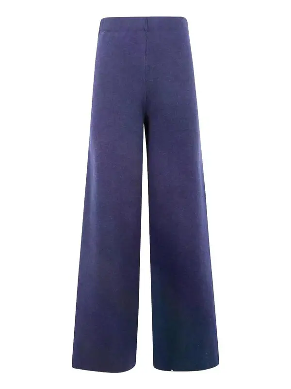ANNE CLAIRE Elasticated-waist Wool Trousers - Blue