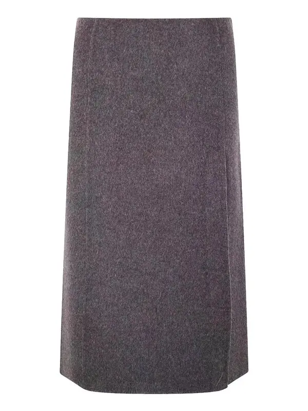 P.a.r.o.s.h Wool Midi Skirt - Grey