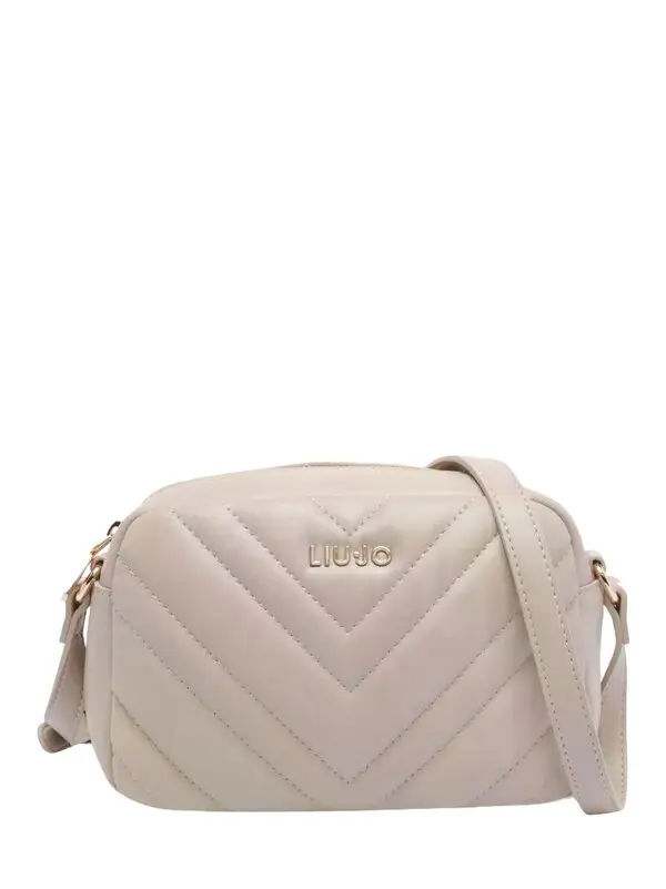 Liu Jo Quilted Shoulder Bag With Logo Plaque - Neutrals