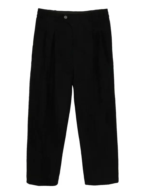 DEVOA Pleated-panel Trousers - Black