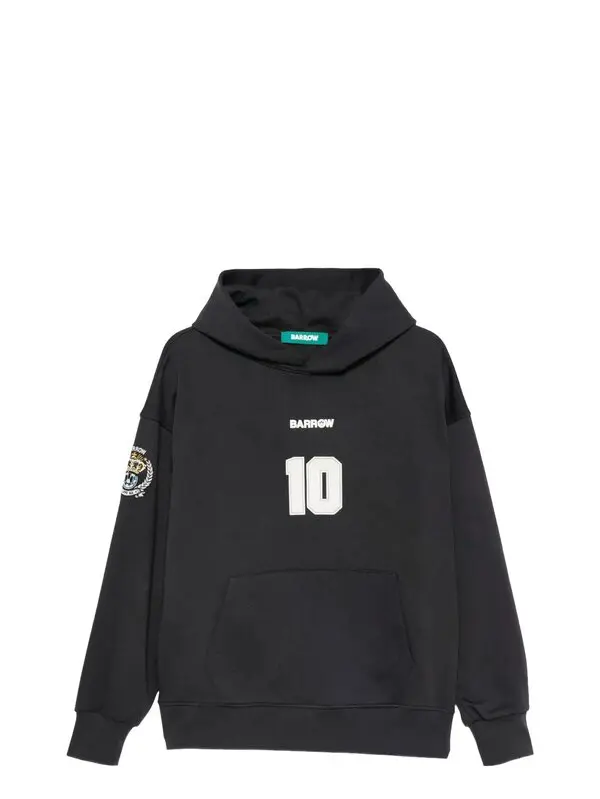 BARROW Number-printed Hoodie - Black
