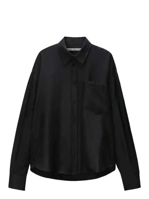Alexander Wang Slashed-sleeve Shirt - Black
