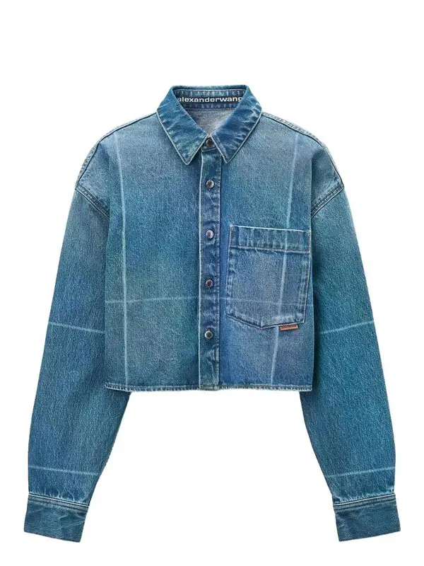 Alexander Wang Faded-fold-line Shirt - Blue